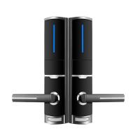 China Zinc Alloy Hotel Smart Door Locks Black Color With 4 AA Batteries for sale