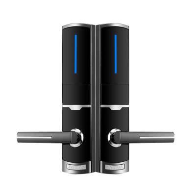 China Zinc Alloy Hotel Smart Door Locks Black Color With 4 AA Batteries for sale