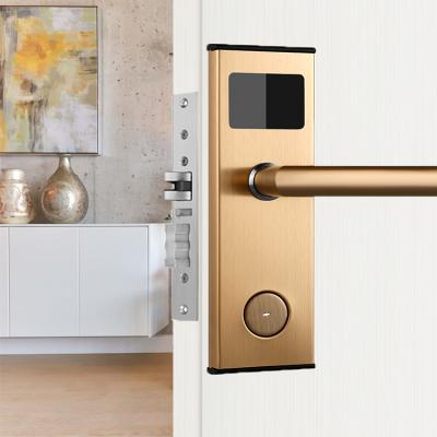 China Gold Color RFID Key Card Door Locks for Hotel Guesthouse Apartment for sale