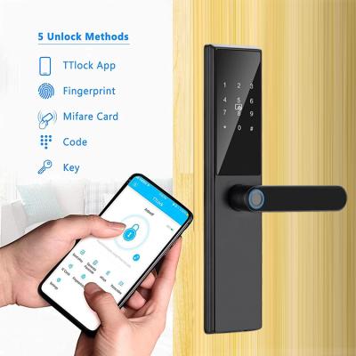 China Intelligent Digital Keyless Entry Smart Fingerprint Door Lock with TTlock App for sale