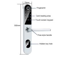 China Aluminium Alloy BLE Fingerprint Smart Door Lock Keyless 300mm for sale