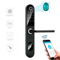 China Aluminium Alloy BLE Fingerprint Smart Door Lock Keyless 300mm for sale