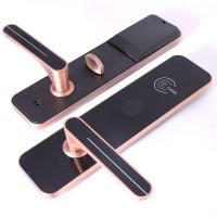 China Black Color RFID Key Card Hotel Smart Door Locks with Free Hotel Management Software for sale