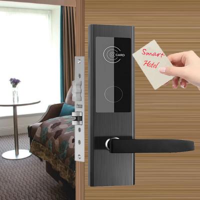 China Black Color Stainless Steel Hotel Key Card Door Locks with 2 Years Warranty for sale