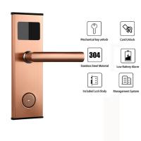 China Stainless Steel 240mm Hotel Electronic Locks 4.8V Hotel Door Card Lock for sale