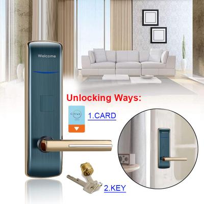 China 3 Colors Optional Keyless Hotel Smart Door Locks with Swipe Card for sale