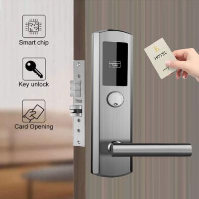 China 304 Stainless Steel Key Card Hotel Smart Door Locks with Free PC Software for sale