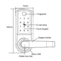 China Aluminum Alloy 3KG Smart Password Door Locks 180mm Touch Code Door Lock for sale