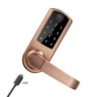 China BLE TTLock App Controlled Door Lock 4xAA Batteries RFID Keyless Entry for sale