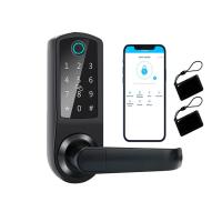 China DC6V AA App Controlled Door Locks Biometric Fingerprint 180mm Length for sale