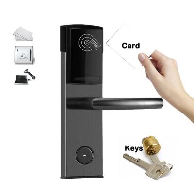 China Stainless Steel Hotel Keyless Locks DC6V RFID Card Smart Locks 4AA Alkaline for sale