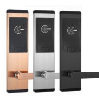 China Black Color Keyless RFID Card Electronic Smart Door Locks For Hotel for sale