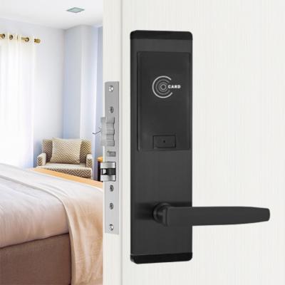 China Black Color Keyless RFID Card Electronic Smart Door Locks For Hotel for sale