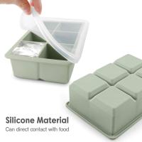 China Silicone Ice Cube Trays,Large Size Silicone Ice Cube Molds with Leak Proof Removable Lid Square Ice Cube Tray And BPA Free for Cocktail,Whiskey, Stackable Flexible Ice for sale