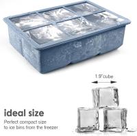 China Silicone Ice Cube Trays,Large Size Silicone Ice Cube Molds with Leak Proof Removable Lid Square Ice Cube Tray And BPA Free for Cocktail,Whiskey, Stackable Flexible Ice for sale