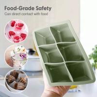 China Silicone Ice Cube Trays,Large Size Silicone Ice Cube Molds with Leak Proof Removable Lid Square Ice Cube Tray And BPA Free for Cocktail,Whiskey, Stackable Flexible Ice for sale