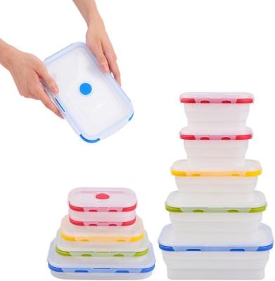 China Collapsible Food Containers Set Silicone Airtight Storage Bowls for sale