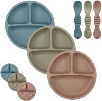 China Silicone Suction Plates for Toddlers Non-Slip Baby Feeding Plates for sale