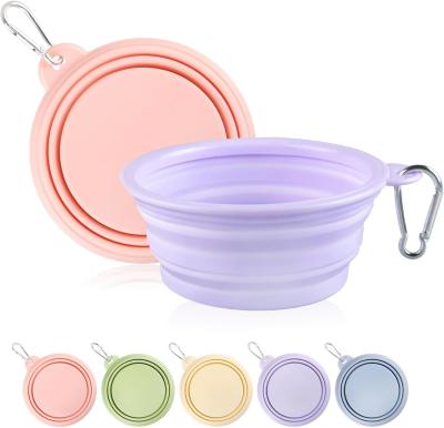 China Food Grade Silicone Portable Pet Bowls, Foldable Collapsible Dog Cat Feeding Water Bowls, Wholesale Custom Outdoor Travel Pet Bowls Factory for sale