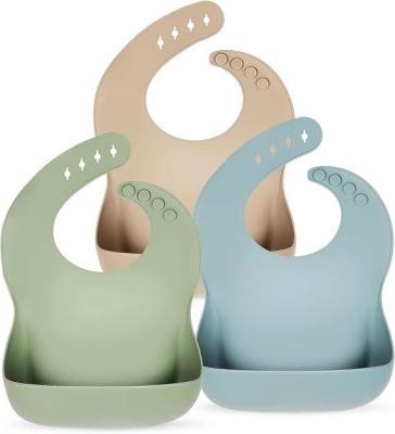 China Factory Direct Wholesale Food Grade Silicone Baby Bibs | Waterproof Infant Feeding Bibs OEM ODM Available for sale