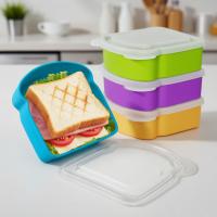 China Wholesale Silicone Sandwich Lunch Box Food Grade Leakproof BPA Free Lunch Container for Work School for sale