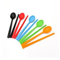 China Factory Food Grade Silicone Tableware Set, Reusable Silicone Spoons and Chopsticks, Wholesale OEM ODM for sale