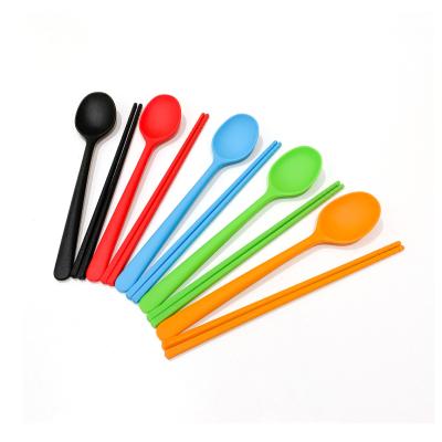 China Factory Food Grade Silicone Tableware Set, Reusable Silicone Spoons and Chopsticks, Wholesale OEM ODM for sale