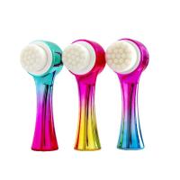 China Bulk Hand-operated Facial Cleansing Brush | Double-sided Soft Bristles & Silicone Pore Cleansing Brush Wholesale for sale