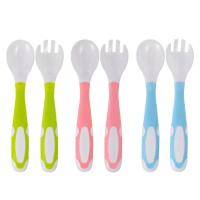 China Factory Wholesale Baby Bendable Silicone Fork Spoon Set | Food Grade Infant Supplementary Food Tableware OEM ODM for sale