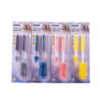 China Factory Wholesale Silicone Baby Bottle Brush Set | Infant Bottle & Straw Cleaning Brush with Straw Brush OEM ODM for sale