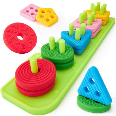 China Factory Wholesale Silicone Sensory Building Blocks | 1-3 Years Old Early Education Intelligence Development Toys OEM ODM for sale