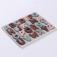 China OEM/ODM Silicone Alphabet Shape Recognition Jigsaw Puzzle - Baby Early Education Finger Grip Building Blocks Toy for sale