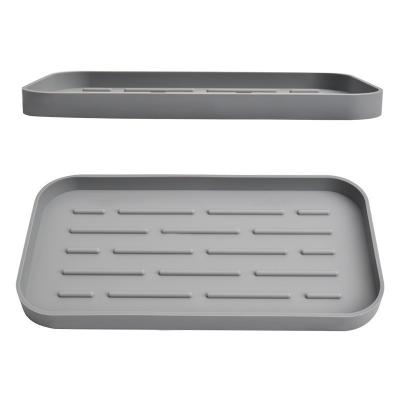 China OEM/ODM Silicone Kitchen Storage Tray - Multi-functional Rectangular Draining Tray for Tableware, Fruit & Vegetable for sale