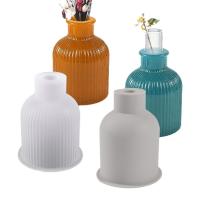 China OEM/ODM DIY Resin Flower Vase Silicone Mold - Cylindrical Striped Mold for Crystal Glue & Gypsum Batch Production for sale