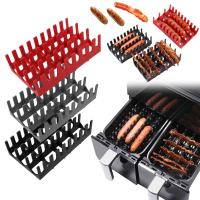 China Factory Wholesale Silicone Square Air Fryer Rack, High-Temperature Resistant Meat Rack for Hot Dog & Bacon, Easy to Clean Home Use Food Rack for sale