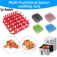 China Factory Wholesale Silicone Square Air Fryer Rack, High-Temperature Resistant Meat Rack for Hot Dog & Bacon, Easy to Clean Home Use Food Rack for sale