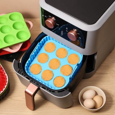 China Factory Wholesale Square Air Fryer Silicone Baking Tray Set, Food-Grade Non-Stick Dessert Tray, High-Temperature Resistant Cake Baking Tray for Home Use for sale