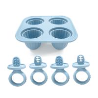 China Factory Wholesale Food-Grade Silicone Baby Molars Ice Cream Stick Mold, Homemade Ice Cream Cone Mold for Baby Teething for sale