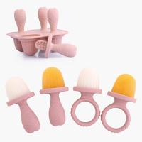 China Factory Wholesale Food-Grade Silicone Baby Molars Ice Cream Stick Mold, Homemade Ice Cream Cone Mold for Baby Teething for sale