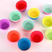 China Factory Wholesale Silicone Cake Cups for Round Muffins, Food-Grade High-Temperature Resistant, Home Baking Muffin Molds for sale