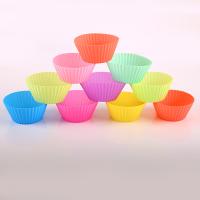 China Factory Wholesale Silicone Cake Cups for Round Muffins, Food-Grade High-Temperature Resistant, Home Baking Muffin Molds for sale