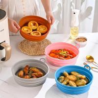 China Factory Wholesale New Model Silicone Folding Air Fryer Baking Tray, Heat-Resistant Silicone Pad, Durable & Easy to Clean for sale