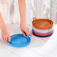 China Factory Wholesale New Model Silicone Folding Air Fryer Baking Tray, Heat-Resistant Silicone Pad, Durable & Easy to Clean for sale