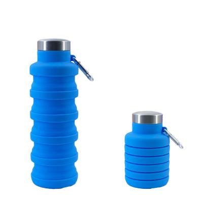China Factory-Direct Platinum Silicone Sports & Outdoor Water Bottle, Large-Capacity Portable Expandable Water Bottle, Silicone Folding Water Cup for sale