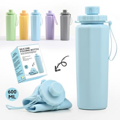China Factory Wholesale Silicone Sports Water Bottle, Portable Shock-Proof Heat-Resistant Foldable Food-Grade Silicone Water Cup for sale