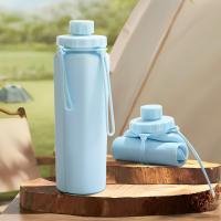 China Factory Wholesale Silicone Sports Water Bottle, Portable Shock-Proof Heat-Resistant Foldable Food-Grade Silicone Water Cup for sale