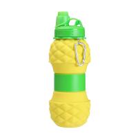 China Food Grade Platinum Silicone Pineapple Foldable Water Bottle | Portable Telescopic Kids Outdoor Sports Water Jug Factory Wholesale for sale
