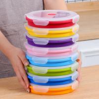 China Wholesale Silicone Folding Lunch Box, Portable Silicone Bowl, Food-Grade Silicone Lunch Box & Silicone Water Bottle for sale