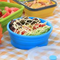 China Wholesale Silicone Folding Lunch Box, Portable Silicone Bowl, Food-Grade Silicone Lunch Box & Silicone Water Bottle for sale