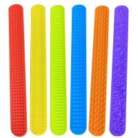 China Factory Wholesale Silicone Pressure-Relieving Toy, Children's Wristband Sensory Stone Silicone Slap Ring for sale